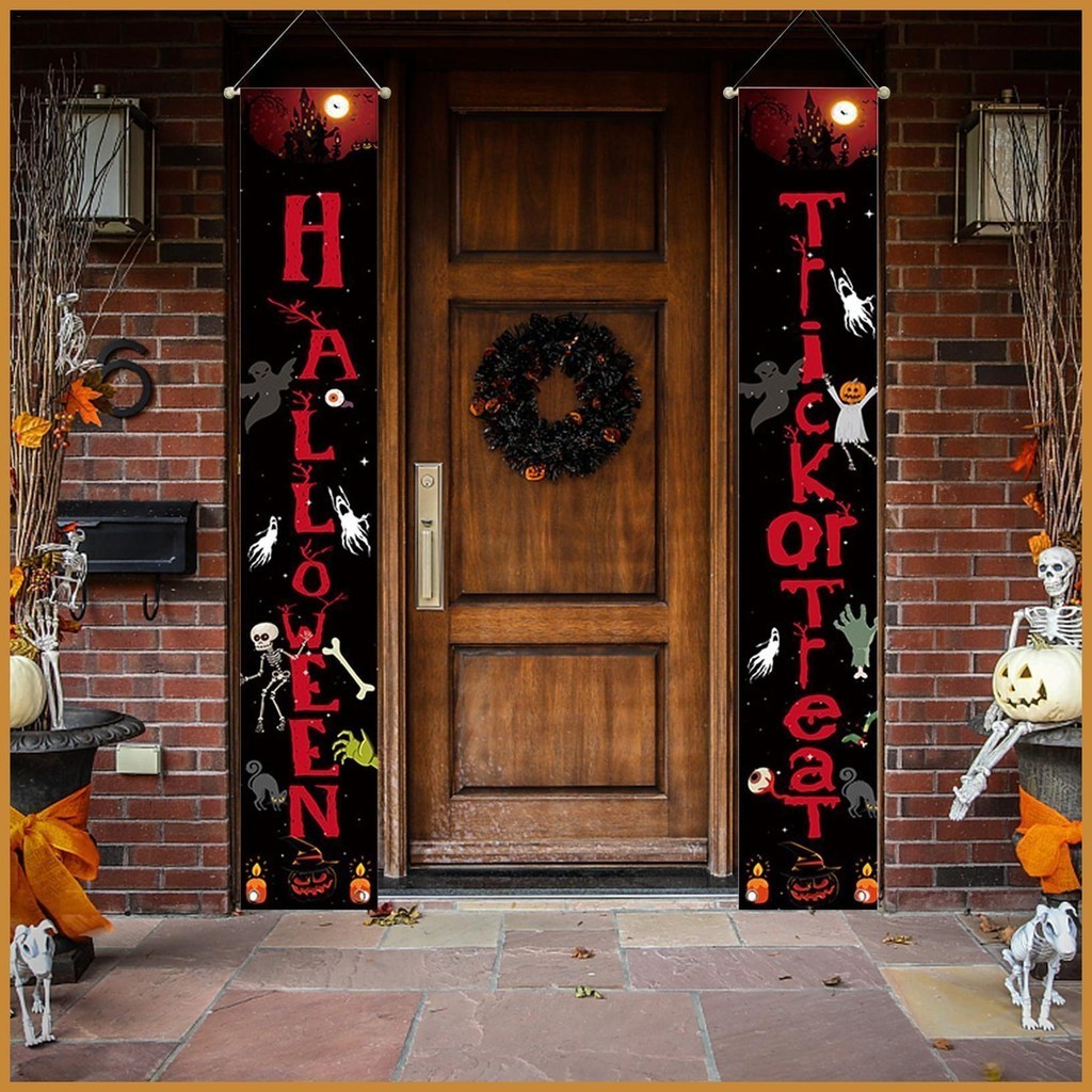 Halloween Banner Decorations Printed Patterns Halloween Door Sign ...