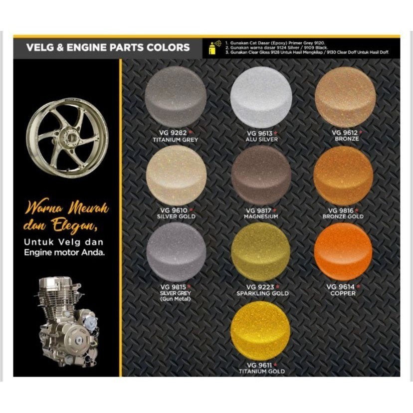 Diton Premium Spray Paint VELG & ENGINE Parts Color (400ml) | Shopee ...