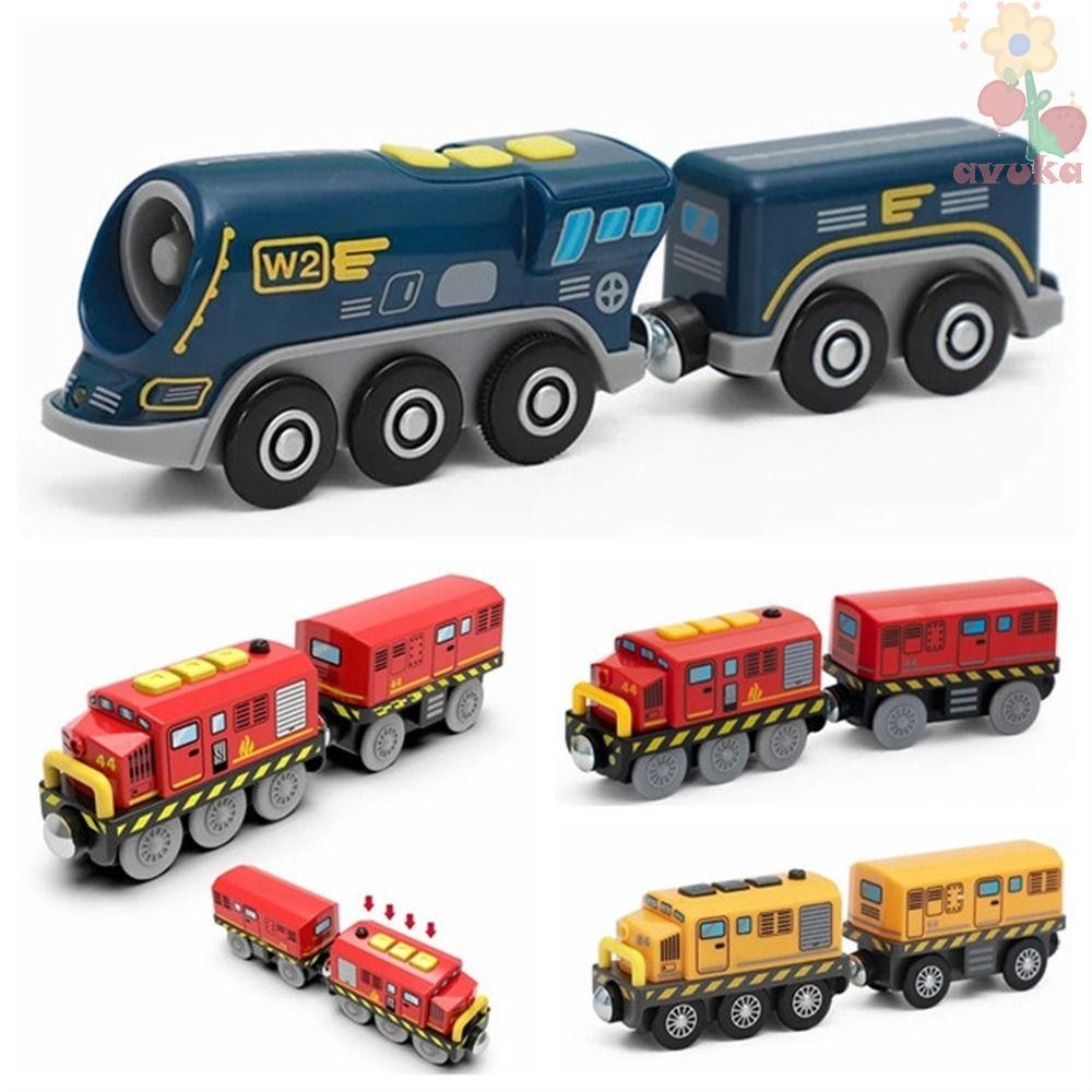 AVUKA Magnetic Electric Train, Two Carriages Light&Sound Train Track ...