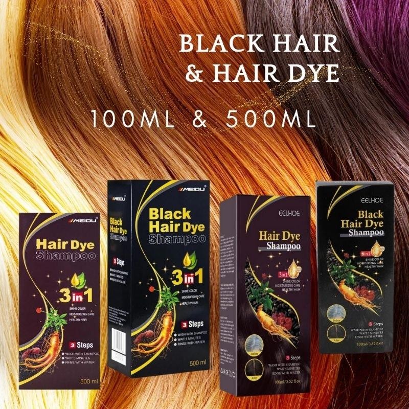 Colouring Black & Brown Hair Dye Shampoo 100% Natural Formula Treatment ...