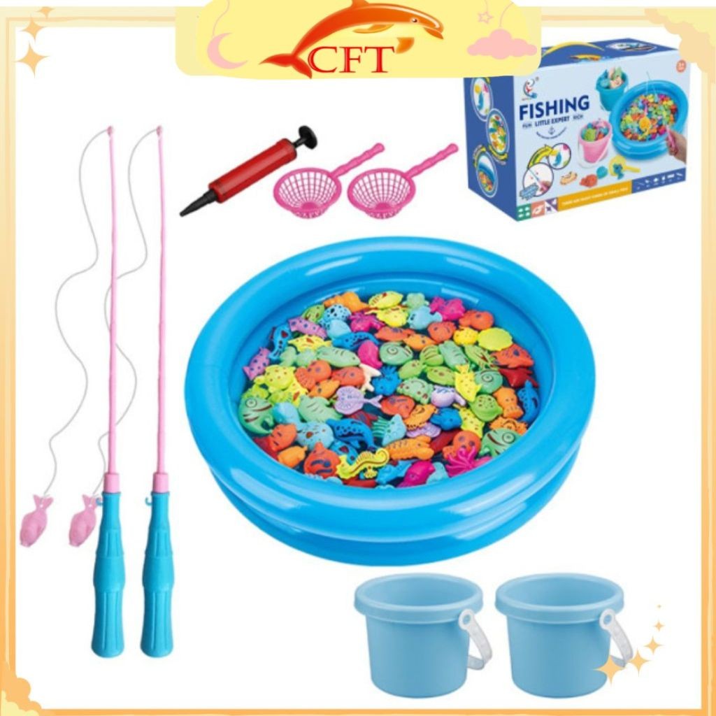 28-piece Fishing Toy Set with Magnets, Round Float and Inflatable for ...