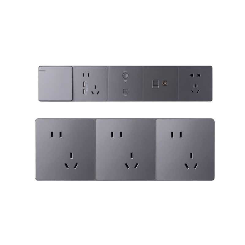Lazzen Liangxin Switch Socket Three-Position Conjoined Dual-Open Dual ...