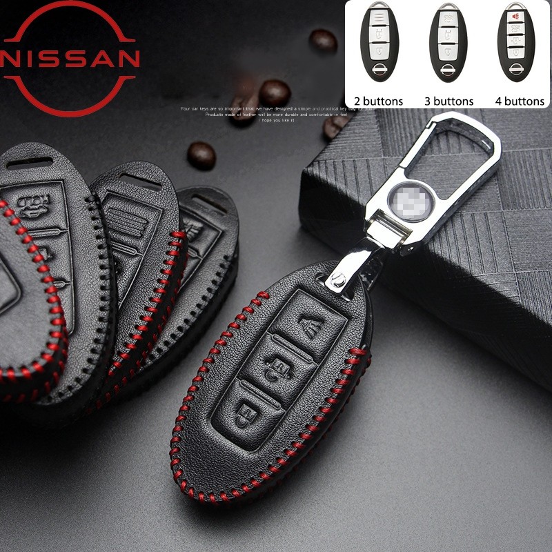 2/3/4 Buttons Leather car remote Key Case Shell Protect For Nissan ...