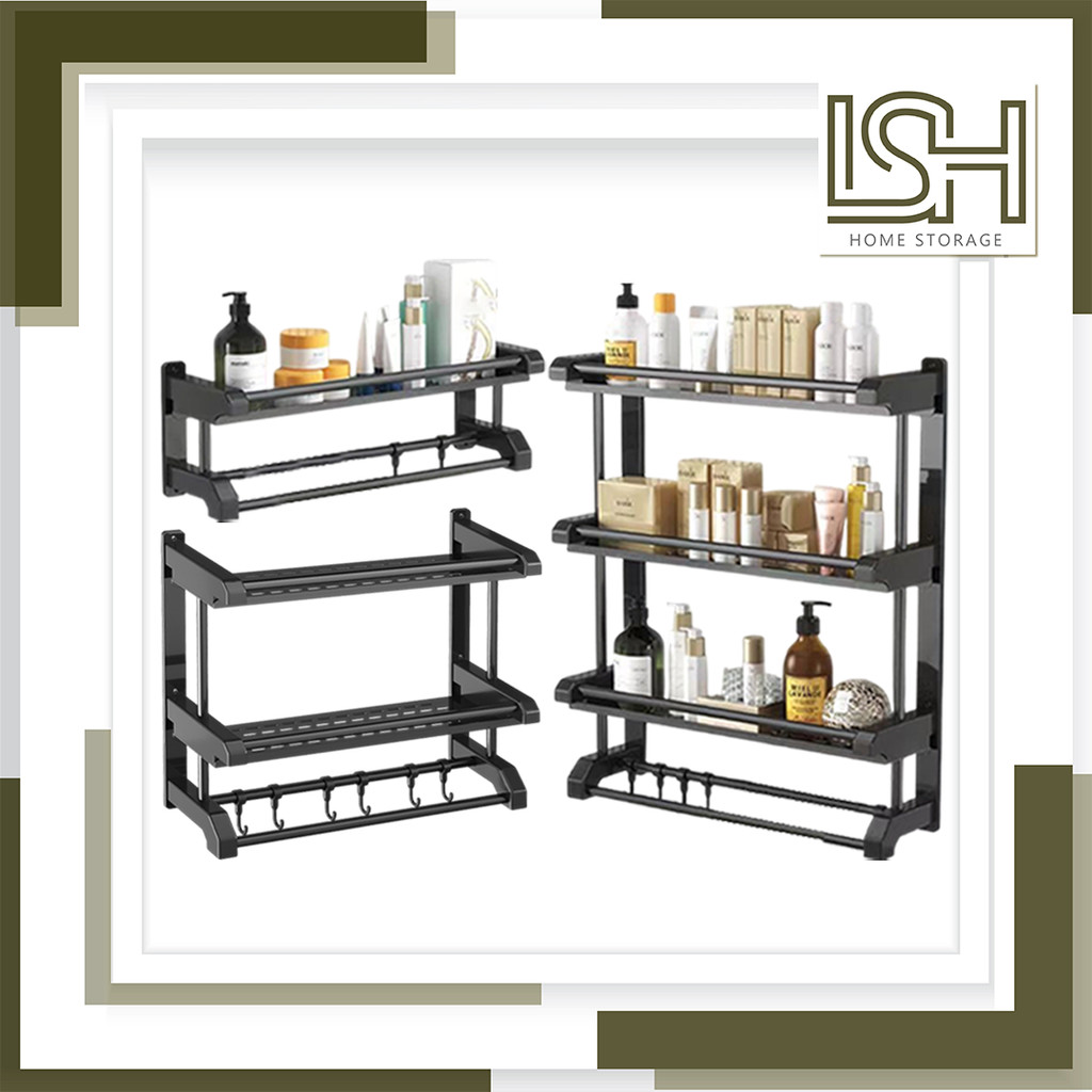LSH 1/2/3 Layer Modern Design Toilet Bar Storage Rack Wall-Mounted ...