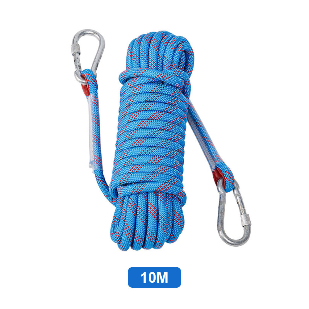[Oliflica.my] 10mm Rock Climbing Rope with 2 Hooks 10m/20m/30m Rope for Fire Escape Car Rescue ...