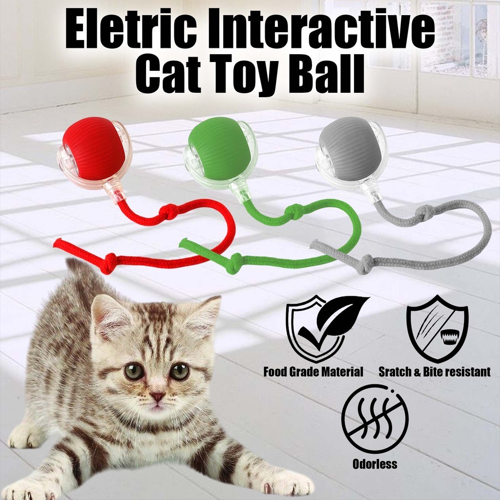 Electric Interactive Cat Toy Ball Cat Rolling Balls Motion Activated ...