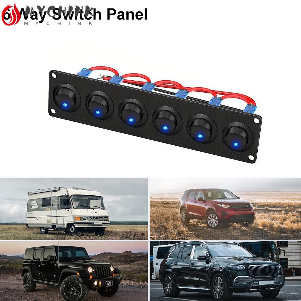 CHINK Switch Panel, 6 Way Waterproof Rocker Toggle Switch Panel ...