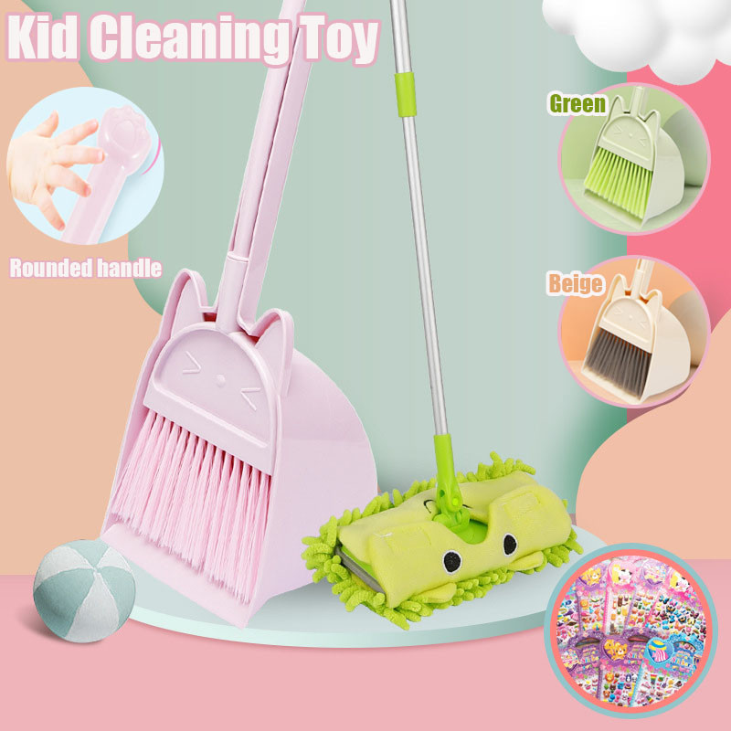 Kids Dustpan Set Pretend Play Cleaning Toy Small Broom and Dustpan Set ...