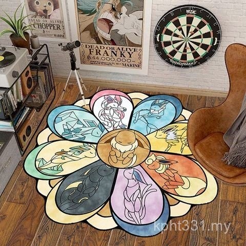 Pokémon Pikachu Carpet Two-Dimensional Pokemon Computer Chair Round ...