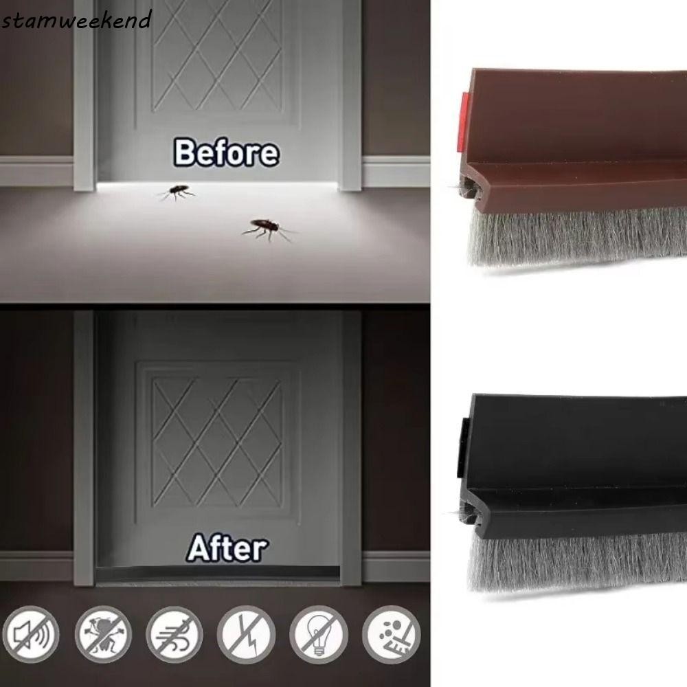 STAMWEEKEND Door Gap Baffle, With Brush Dust Proof Door Bottom Seal ...