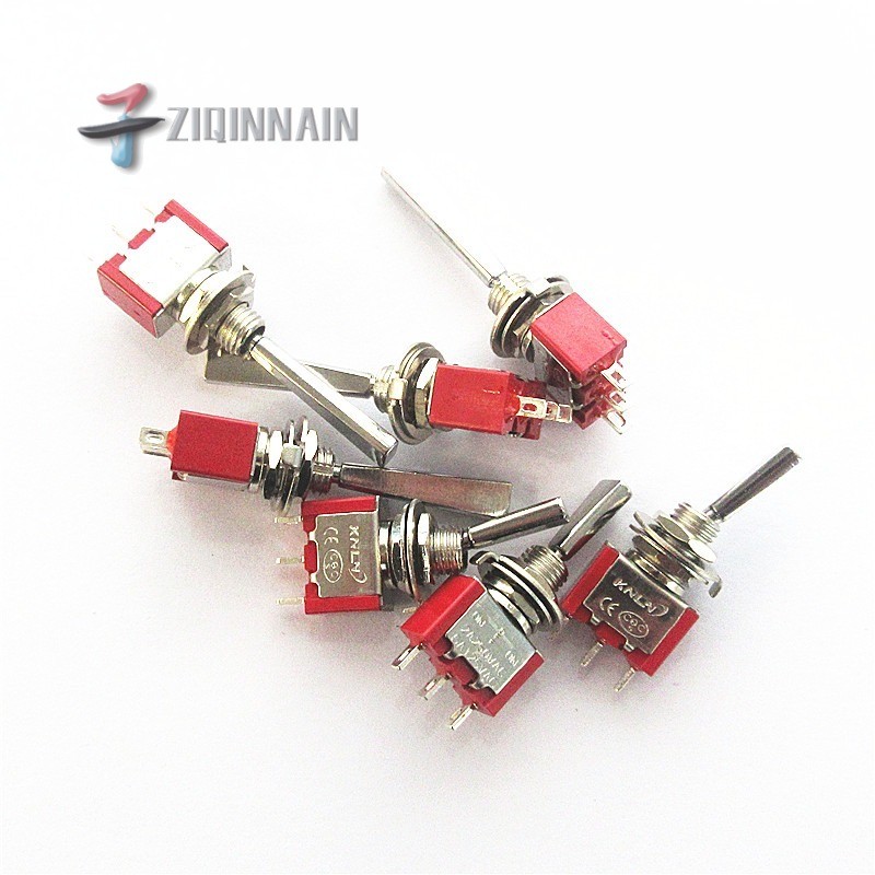 6MM Red Flat Handle MTS-102 Small Toggle Switch Self-Lockable Reset ...