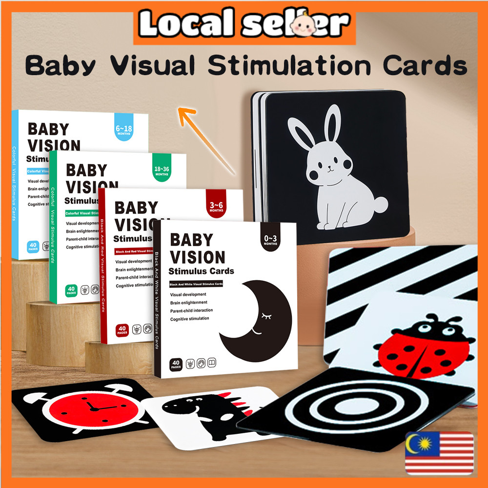 Aikoky 0-36 Months High Contrast Baby Flash Card Montessori Visual ...