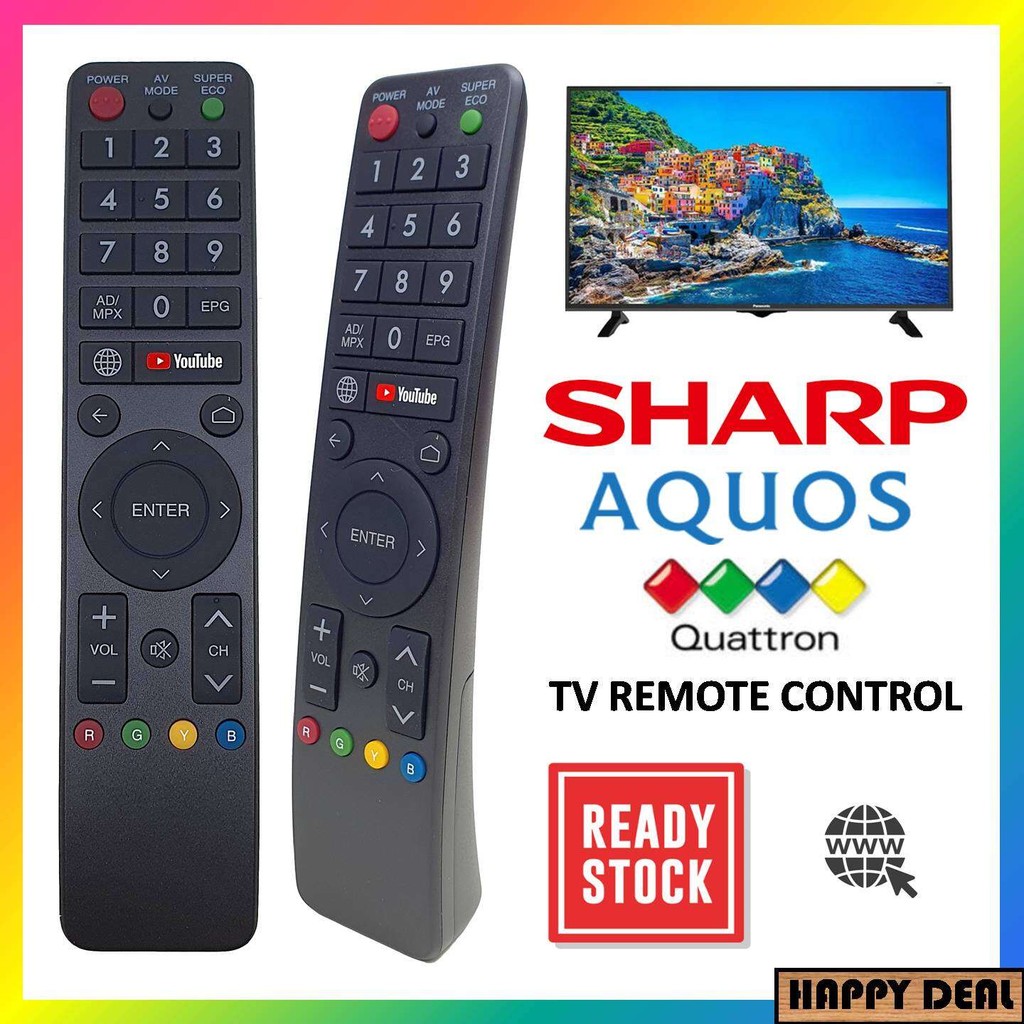SHARP AQUOS TV YOUTUBE REMOTE CONTROL REPLACEMENT (IR-289) | Shopee ...