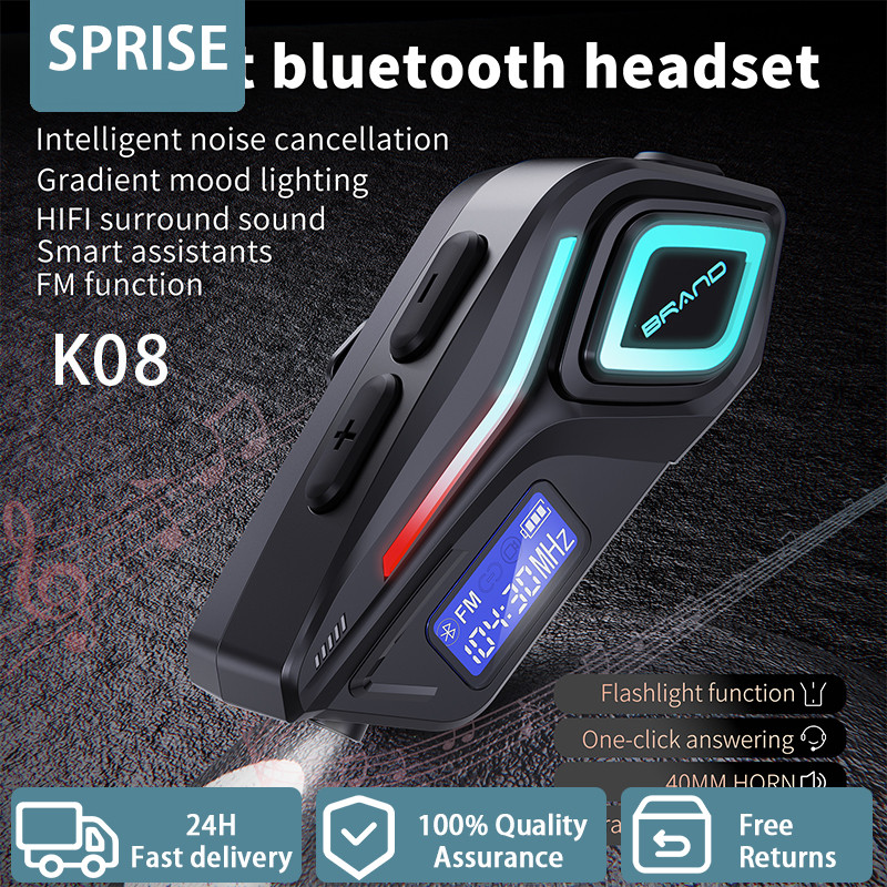 SPRISE K08 Motorcycle Helmet Earphone Bluetooth Headphone FM Radio With ...