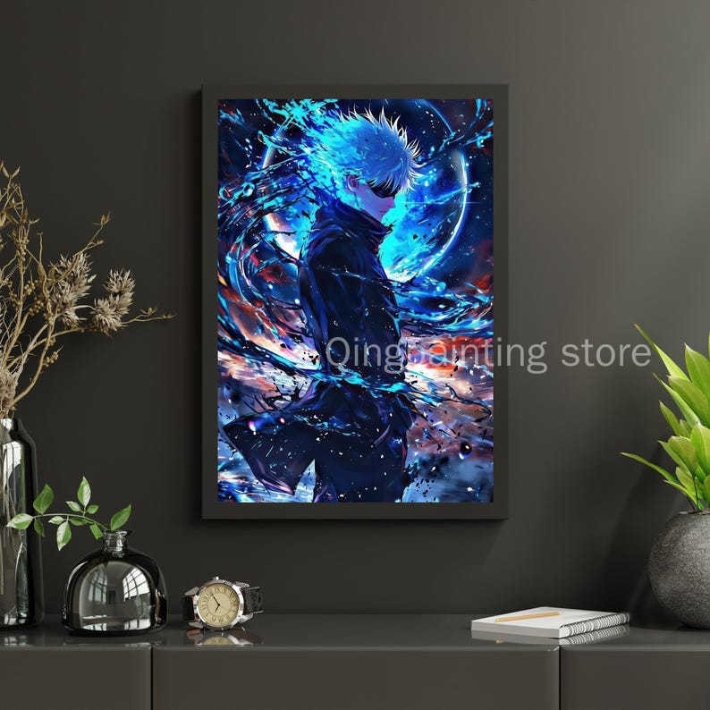 Jujutsu Kaisen Gojo Satoru Painting with Inner Frame Anime Poster ...