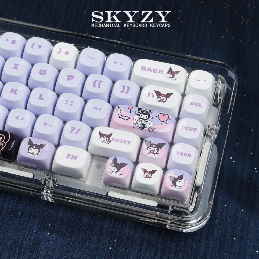 Kuromi Keycaps MOA Profile Cartoon Ceramic Bright Surface PBT Dye Sub ...