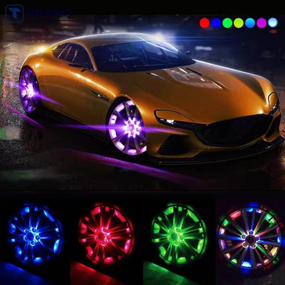 TIMEKEY Car Auto Waterproof Wheel LED Solar Energy Light Flash Car ...