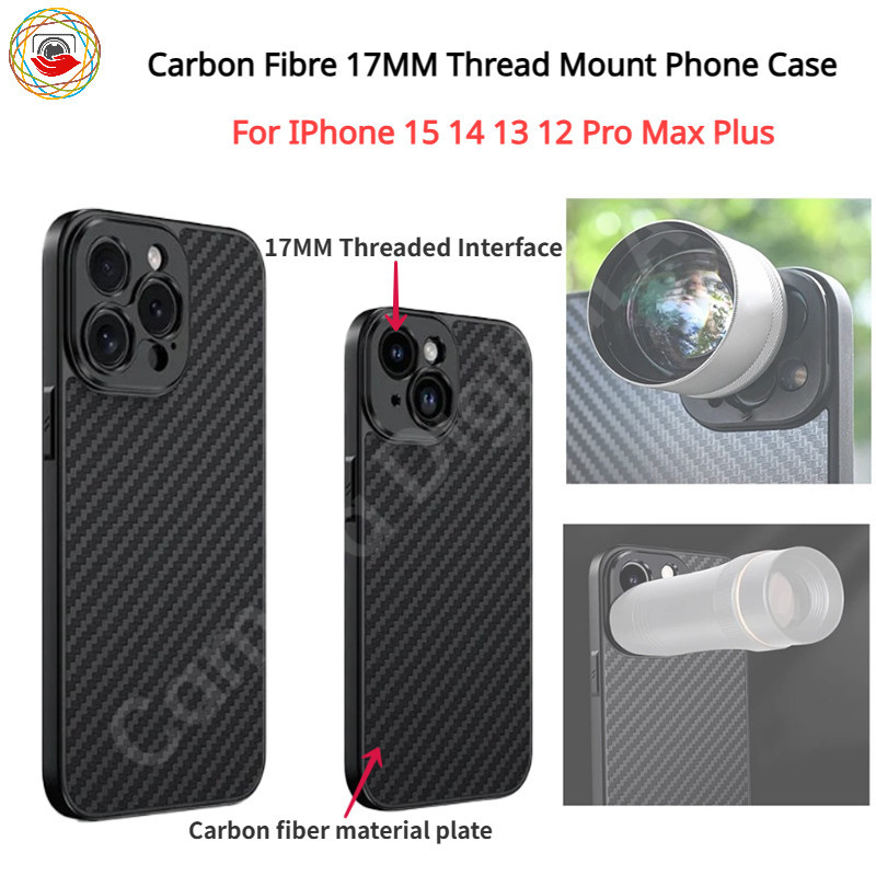 Carbon Fibre 17MM Thread Mount Phone Case for IPhone 15 14 13 12 Pro ...
