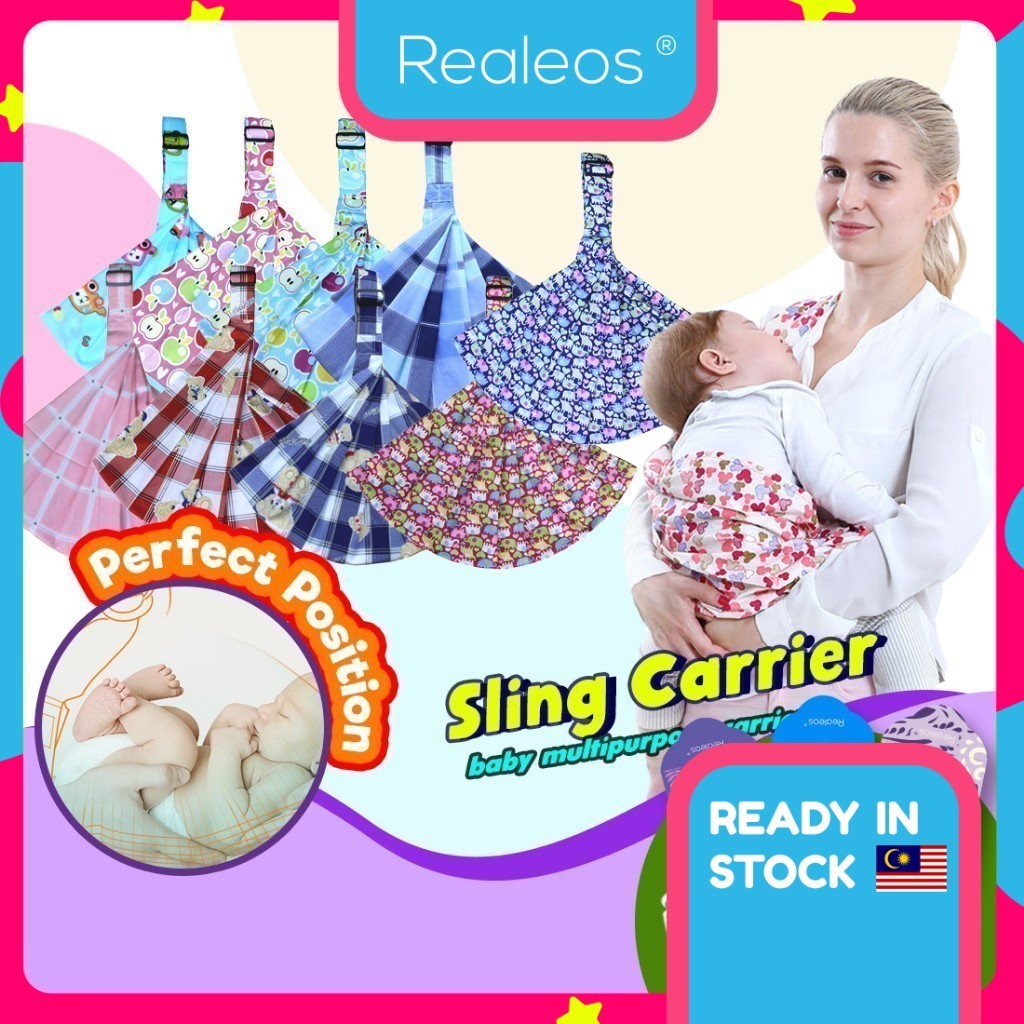 Realeos Ergonomic Infant Adjustable Breathable Baby Sling Carrier Wrap ...