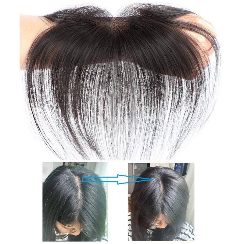 Full Lace 100% Human Hair Topper for Women Clip in, Cover Forehead ...