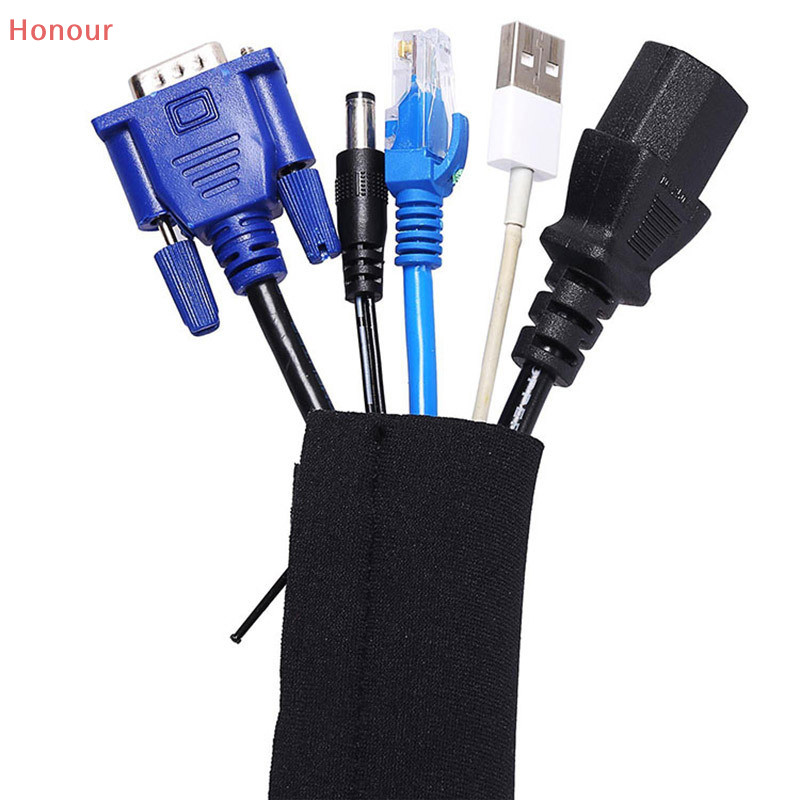 [Honour] 1pcs Cable Management Sleeves Cord Organizer Sleeve With ...