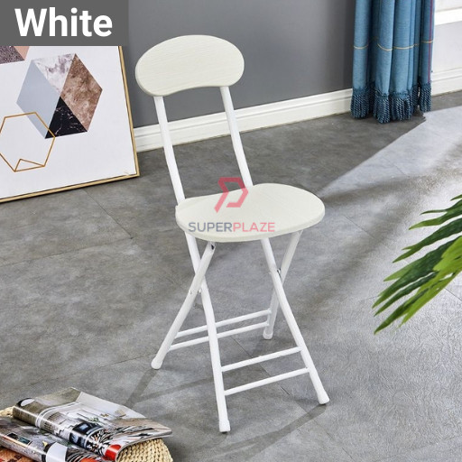 White Color Folding Chair Kerusi Solat Camping Chair Stool Study ...