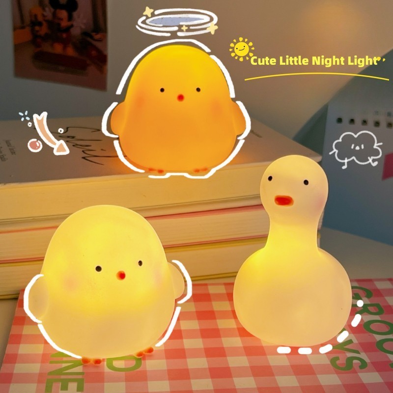 Cute Korean LED desk lamp chicken and duck night light used for room ...