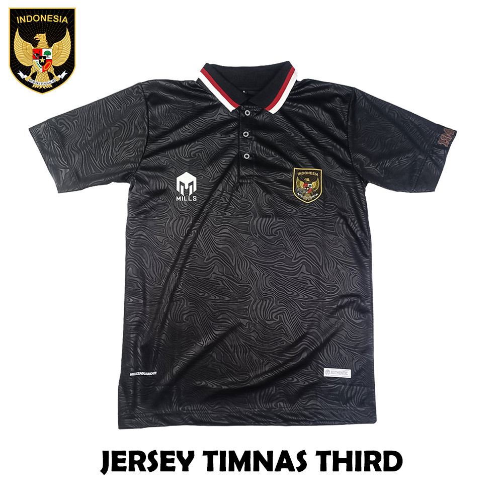 HITAM 2024 Indonesia National Team Jersey Short Sleeve Black Third 3rd ...