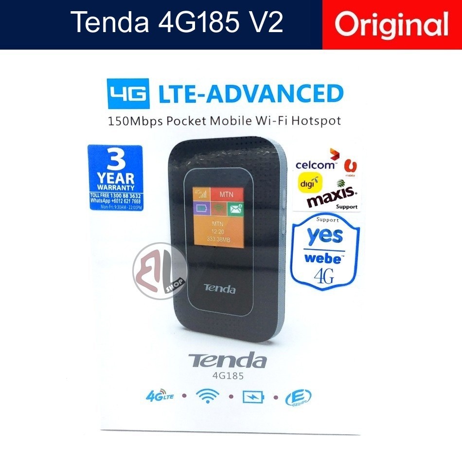 Official Tenda 4G185 V2 Mobile Wi-Fi is a high-speed packet access mobile hotspot Modem | Shopee ...