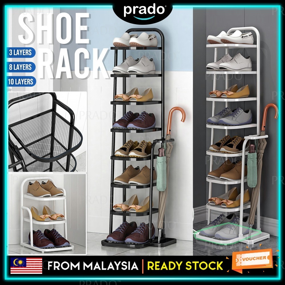 PRADO MALAYSIA Multi-Layer Anti-Rust Metal Storage Rack Shoe Rack With ...