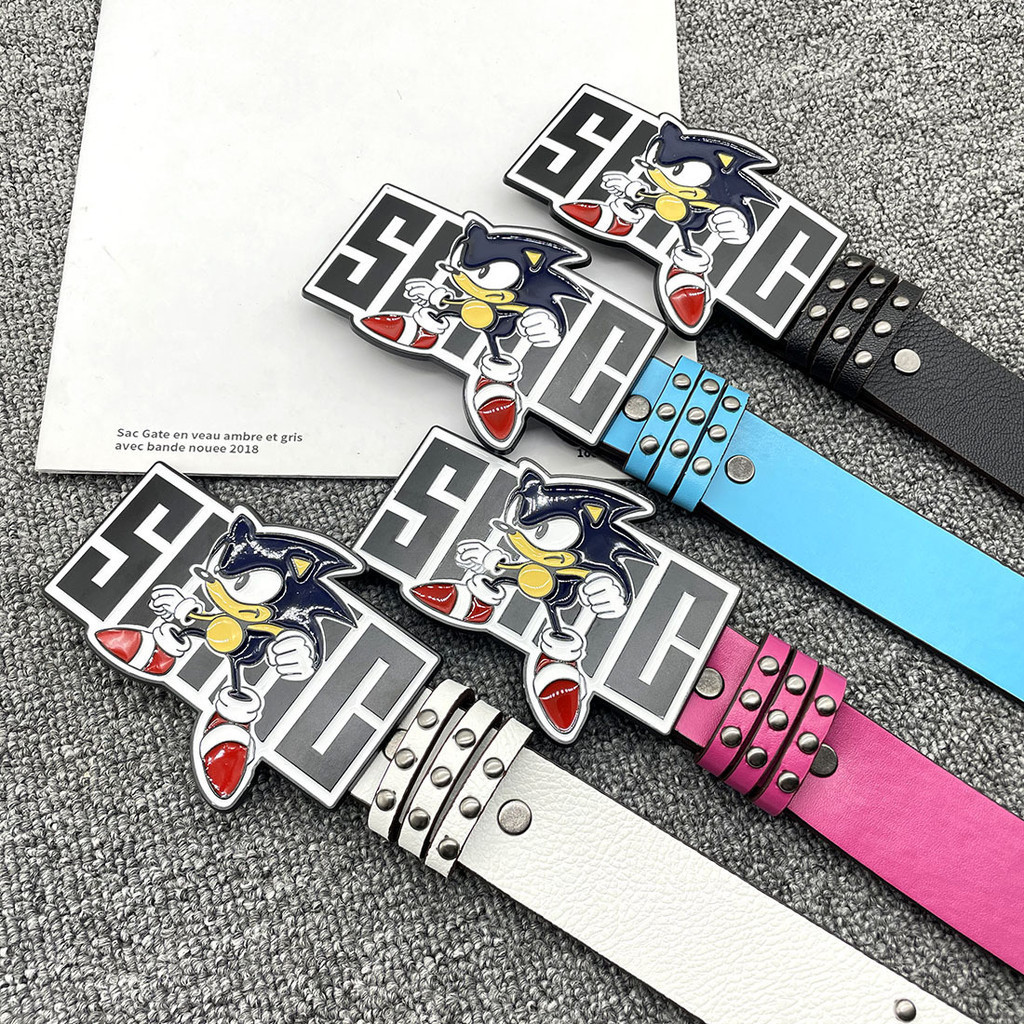 Sonic Boy Y2K Millennium Ladies Belt Rivets Retro Colorful Design Niche ...