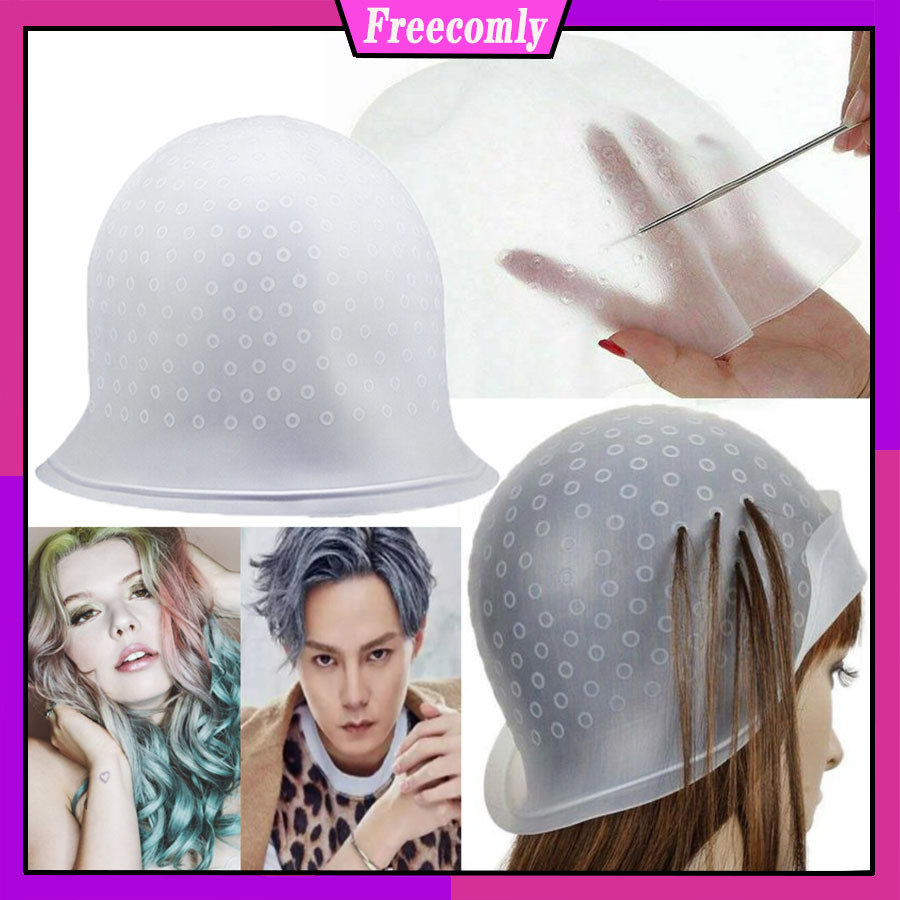 Silicone Dye Hat Tint Cap Reusable Hair Colouring Highlighting Dye Cap ...