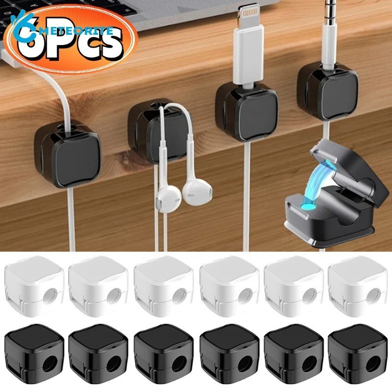 4-6Pcs Adjustable Magnetic Cable Clips - Multi-purpose Under Desk ...