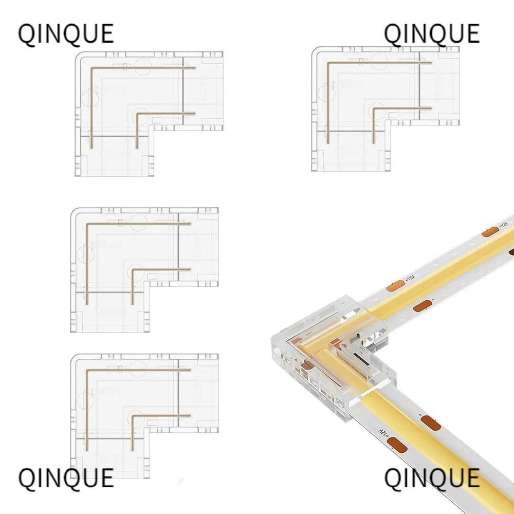 QQIN L Shape Cover Connectors, Transparent 90 Degree COB LED Connectors ...
