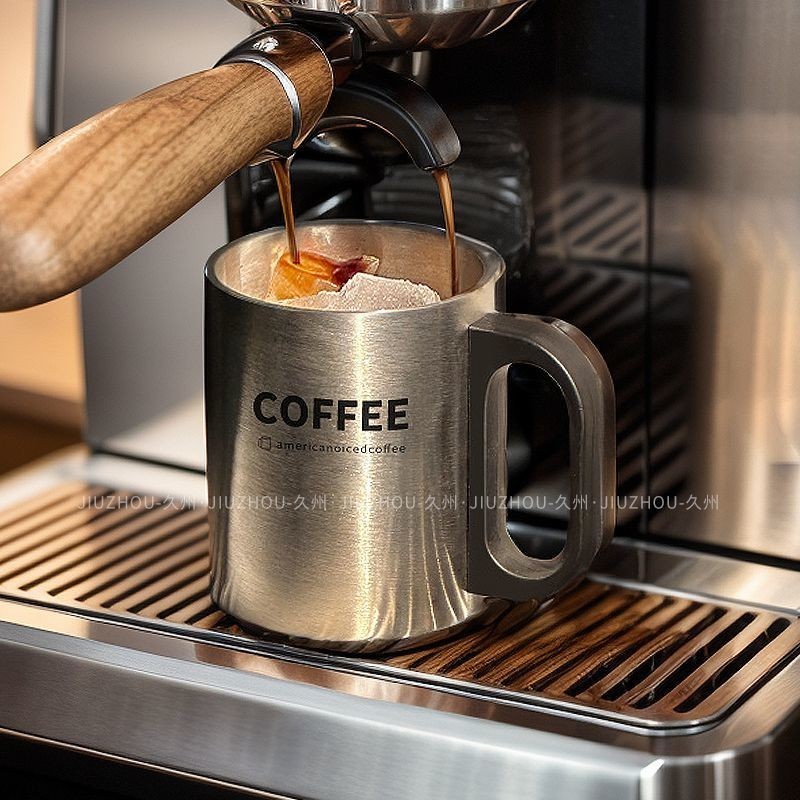 Stainless Steel Coffee Cup Mug American Double Layer Outdoor Water Cup ...