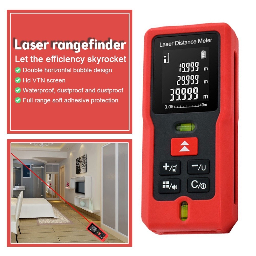 M40m M60m M80m M100m Laser Measure Laser Distance Meter Portable Handle ...