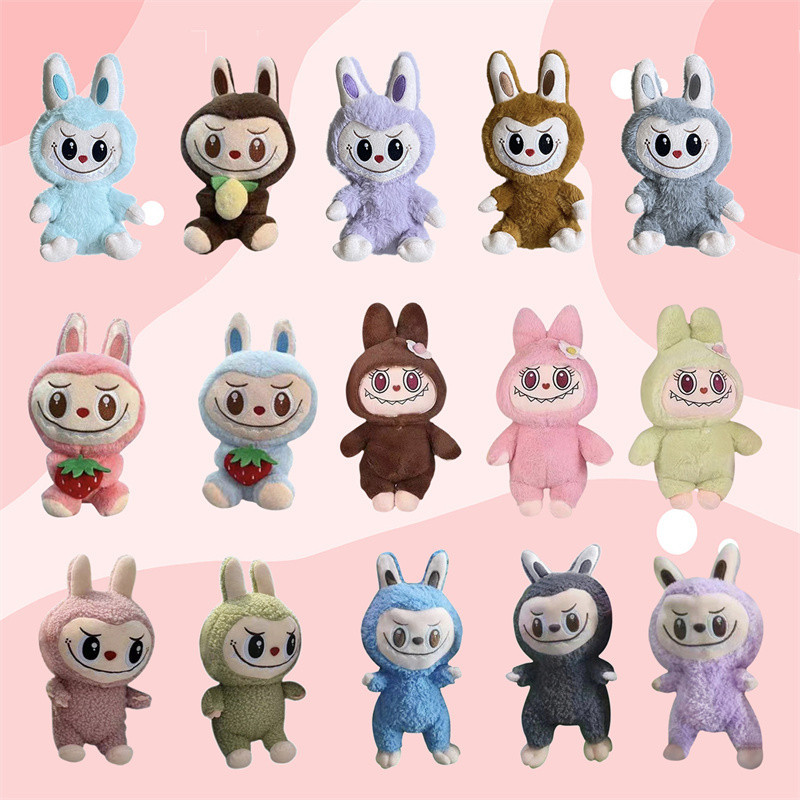 35cm Labubu Stuffed Doll Action Figure The Monsters Exciting Macaron ...