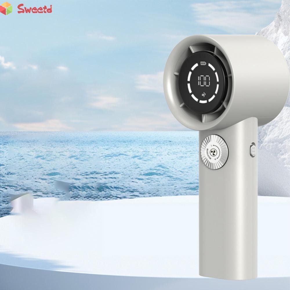 Rechargeable Personal Fan Portable Handheld Turbo Mini Fan with Digital ...
