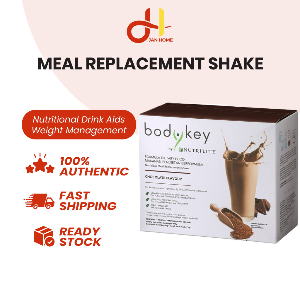 BodyKey By Nutrilite Meal Replacement Shake (Chocolate) Diet Drink Meal ...