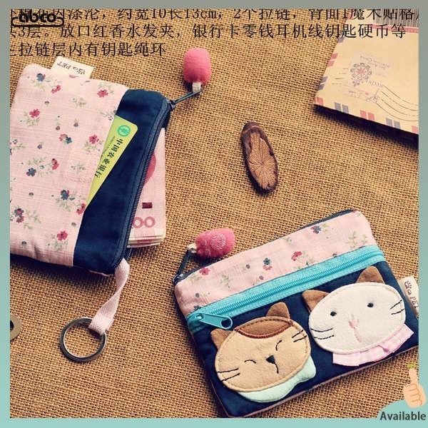 wallet wallet woman Kanvas duit syiling mini beg duit syiling kunci ...