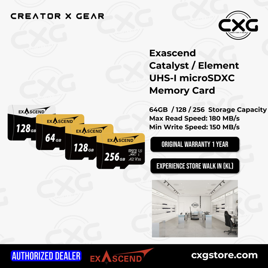 Exascend Micro SD Memory Card v30 Catalyst / Element 64 / 128 / 256GB ...