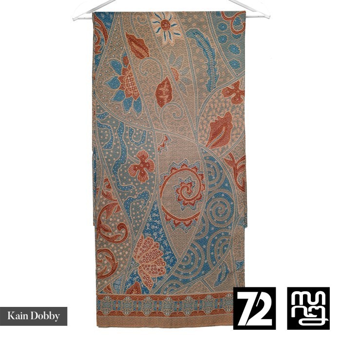 Premium BATIK Fabric Dobby Material Blue Gray Denim Black Bali Flower ...