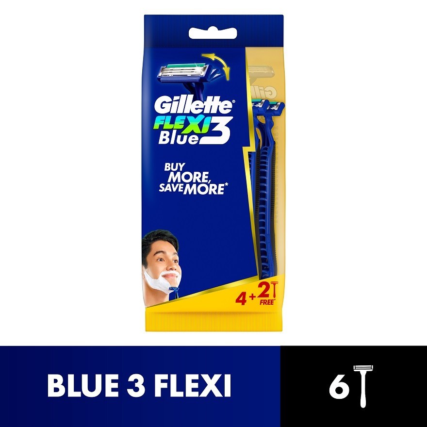 GILLETTE Blue 3 Flexi Disposable 4+2S | Shopee Malaysia