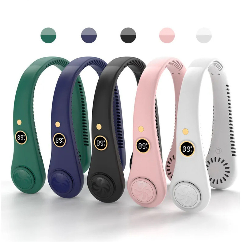 R-8 Portable Vaneless Hanging Neck Fan 5 wind Speed Bladeless Personal ...