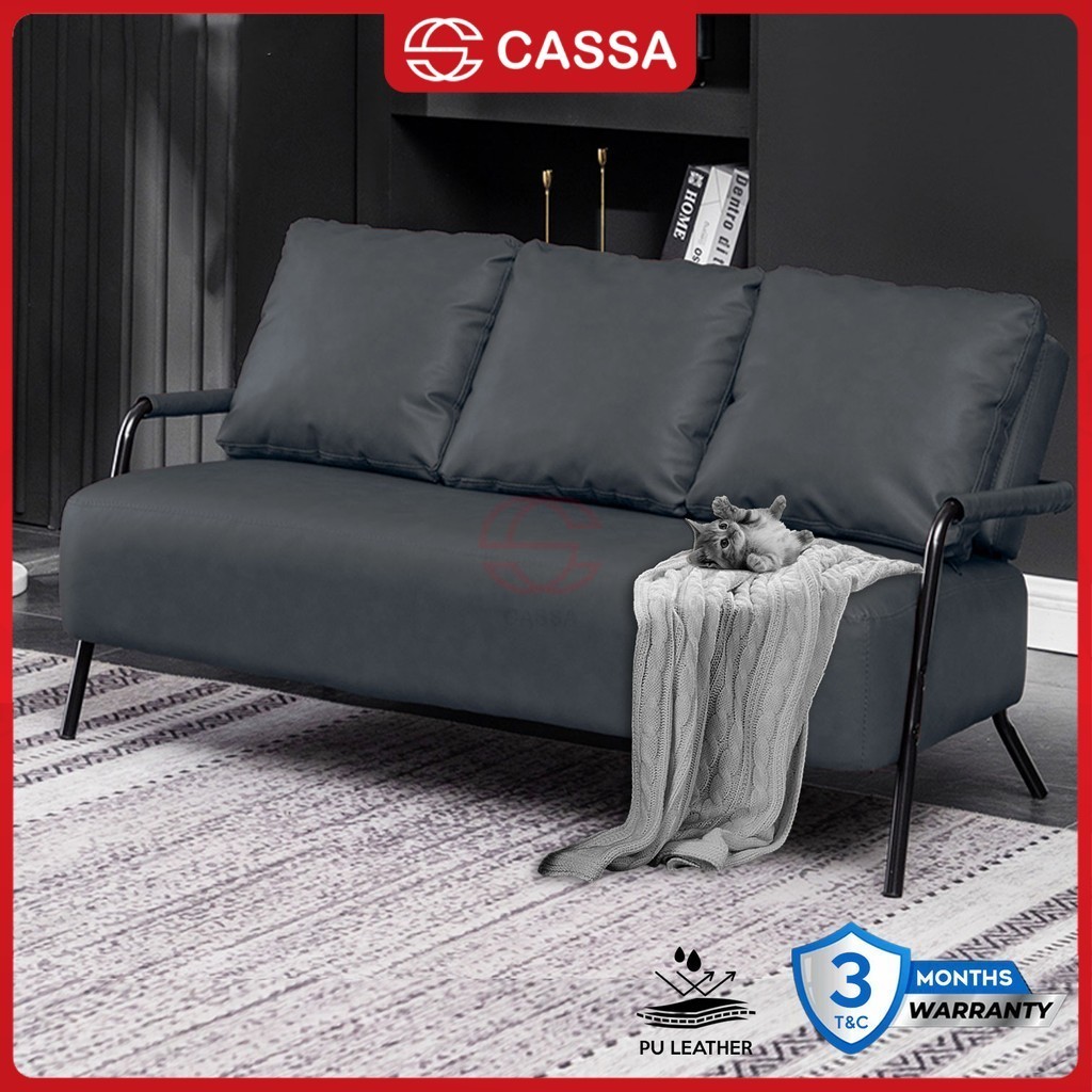 Cassa Audi Nordic Modern Minimalist Versatility Faux Leather Sofa Set 1/2/3 Seater (Kerusi Sofa ...