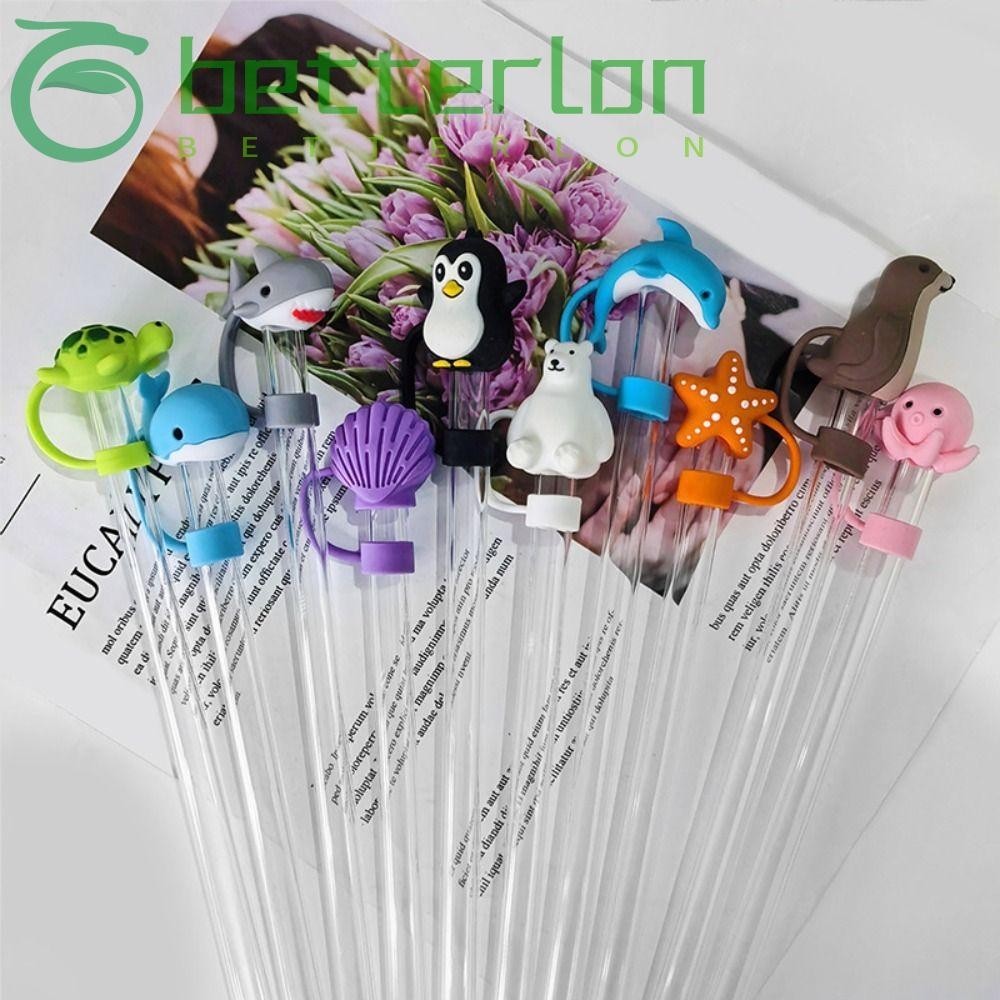 BETTER-LONTIME 10pcs Straw Cover Cap, Polar Animals Pattern Cute Sea ...