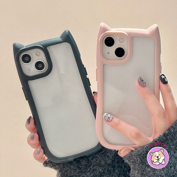 Simple Creative Cat's Ears Mobile Phone Case For iPhone15ProMax 14 13 ...