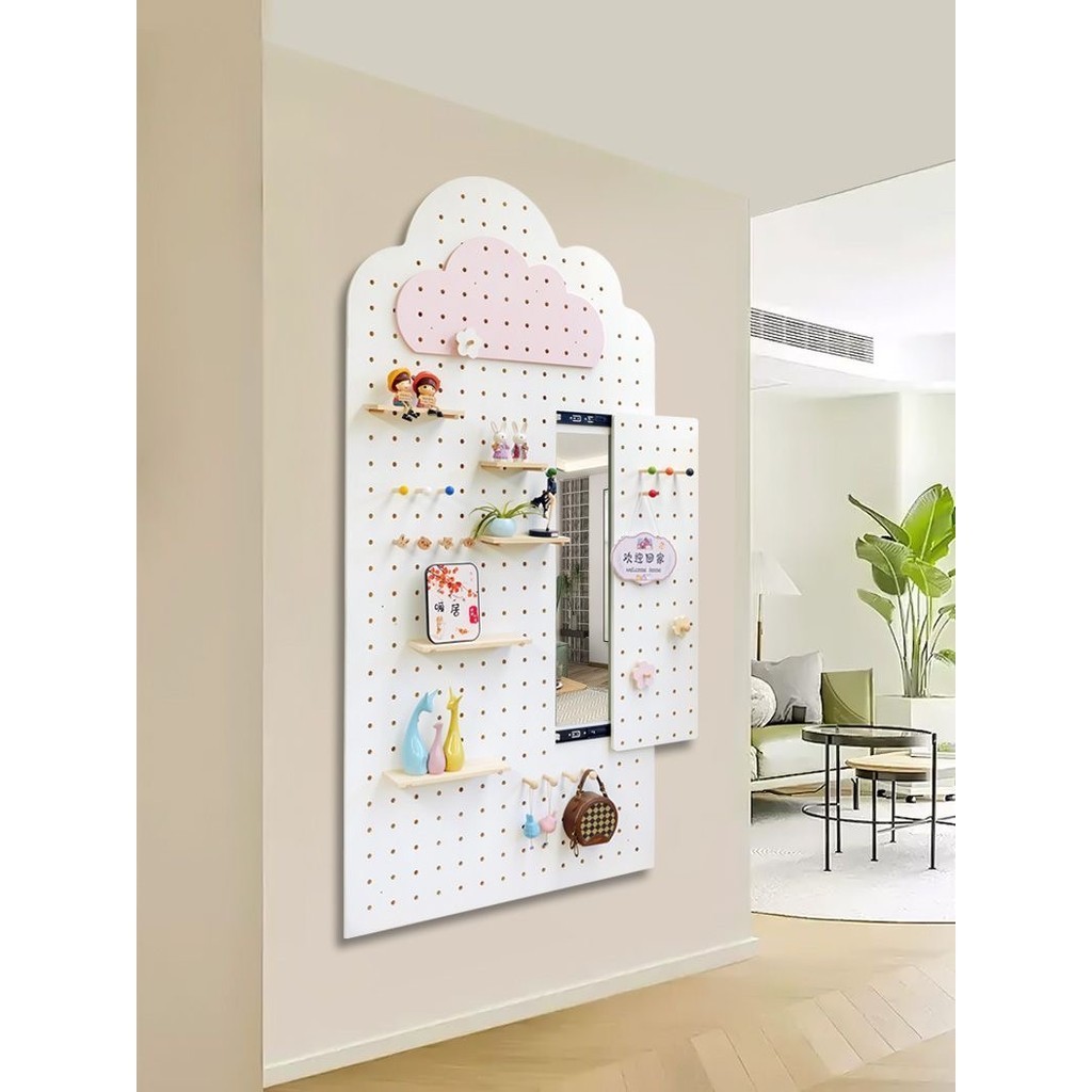 Solid Wood Pegboard Board Wall Display Rack Peg Board Wall Mounted ...