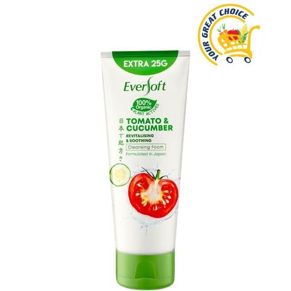 Eversoft Tomato & Cucumber Facial Cleanser 195g | Shopee Malaysia