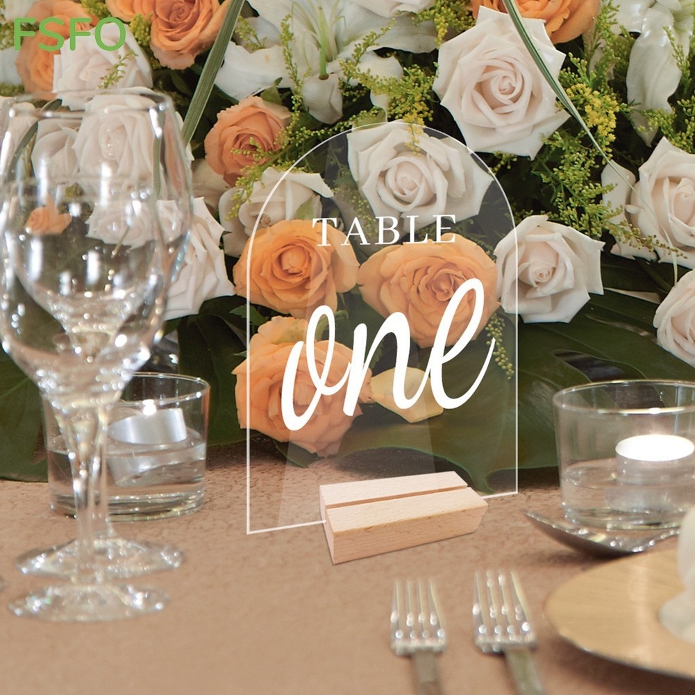 FSFO| Blank Clear Acrylic Table Sign Reception Stand Wedding Display ...